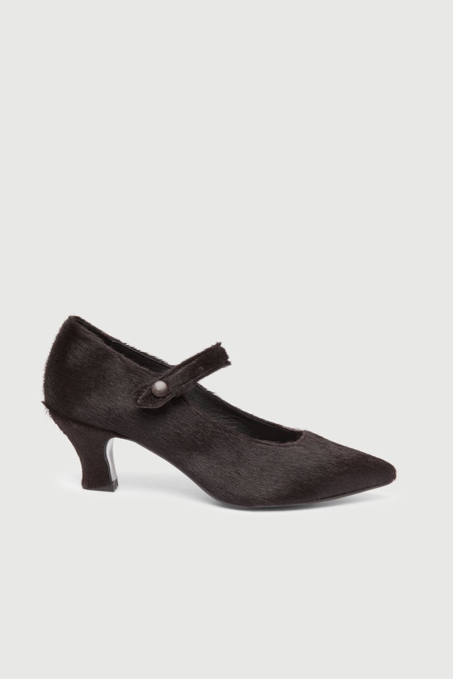 Carmen Pumps in Chocolate Calf Hair – Augusta the Brand