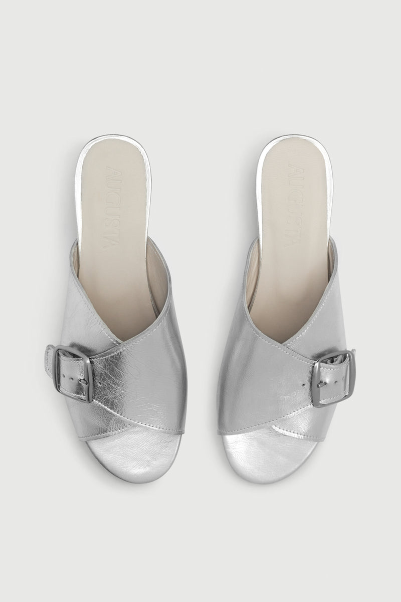Grace Sandals in Silver Leather – Augusta the Brand