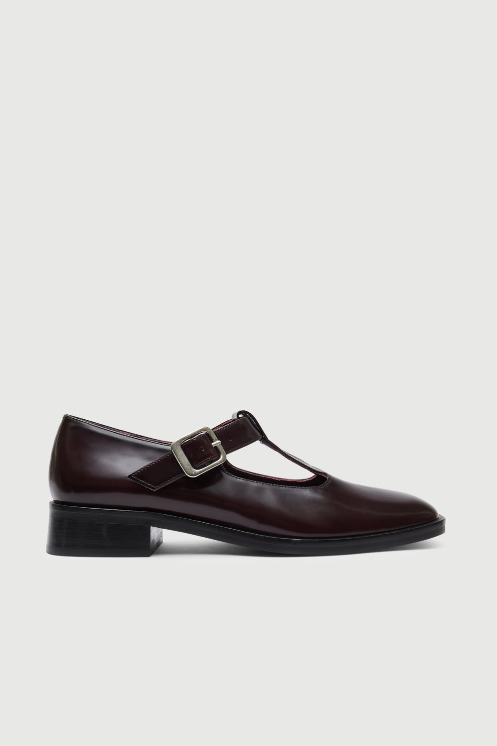 Lucy T-Bar in Burgundy Leather – Augusta the Brand
